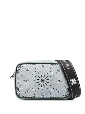 Amiri Bandana Embroidery Crossbody Bag - Blue