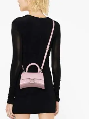 Balenciaga Xs Hourglass Leather Tote Bag