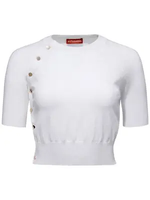 Altuzarra Short-sleeve Knitted Crop Top