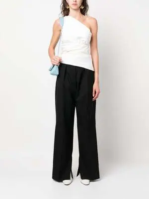 JIL SANDER Belted-waist Wide-leg Trousers - Black
