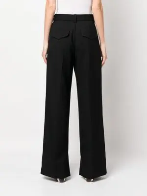 JIL SANDER Belted-waist Wide-leg Trousers - Black