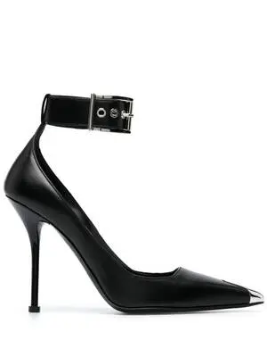 Alexander McQueen Metal-toecap 100mm Leather Pumps