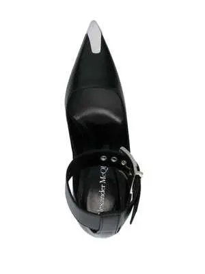 Alexander McQueen Metal-toecap 100mm Leather Pumps
