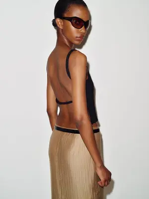 REFORMATION Cairo Knit Top - Black