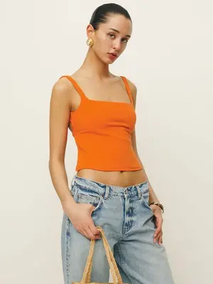 REFORMATION REFORMATION Cairo Knit Top Orange