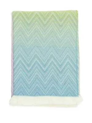 Missoni Zig Zag Frayed Wool Blanket