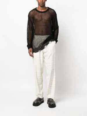 Undercover Windowpane-print Wide-leg Trousers