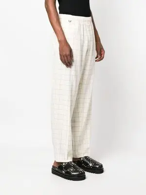 Undercover Windowpane-print Wide-leg Trousers