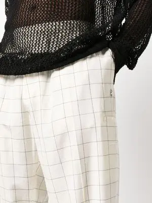 Undercover Windowpane-print Wide-leg Trousers