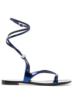 Alexandre Vauthier Crystal-embellished Flat Sandals - Purple