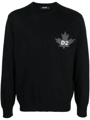 Dsquared2 Maple Leaf-motif Sweater - Black