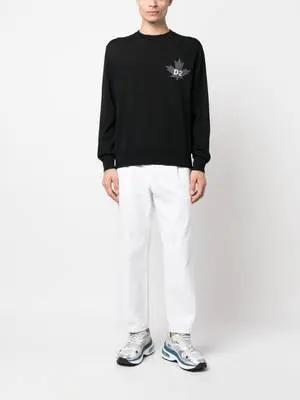 Dsquared2 Maple Leaf-motif Sweater - Black