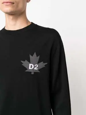 Dsquared2 Maple Leaf-motif Sweater - Black