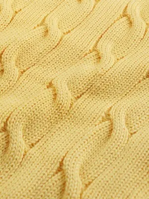 Sporty & Rich Logo-embroidered Cable-knit Jumper