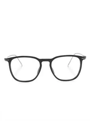 BOSS Logo-engraved Square Frame Eyeglasses - Black