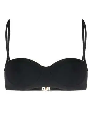Dolce & Gabbana Logo-plaque Bikini Top - Black