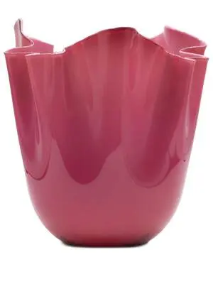 VENINI Asymmetric Glass Vase - Pink