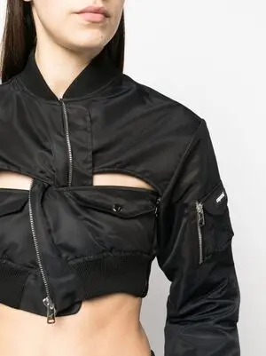 Coperni Cut-out Cropped Bomber Jacket