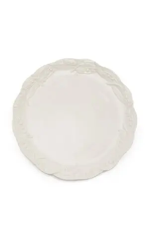 MODA DOMUS Lily Of The Valley Ceramic Serving Plate - White