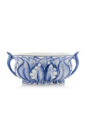 MODA DOMUS Lily Of The Valley Ceramic Planter - Blue
