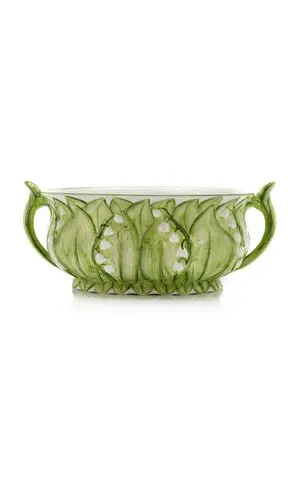 MODA DOMUS Lily Of The Valley Ceramic Planter - Green
