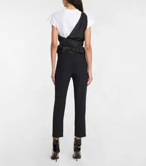 Alexander McQueen Mid-rise Slim Crêpe Pants - Black