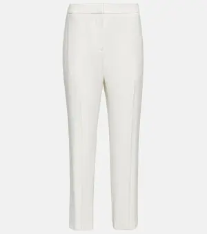 Alexander McQueen Mid-rise Slim Crêpe Pants - White