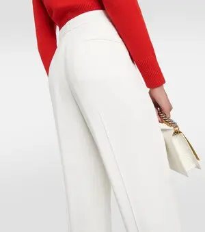 Alexander McQueen Mid-rise Slim Crêpe Pants - White