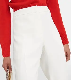 Alexander McQueen Mid-rise Slim Crêpe Pants - White