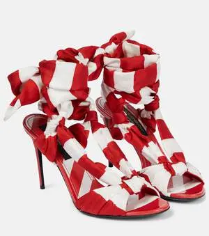 Dolce & Gabbana Portofino 105 Striped Sandals - Red