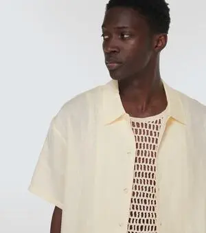 Commas Oversized Linen Shirt - Yellow