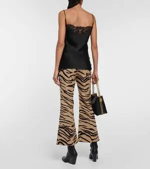 Stella McCartney Satin And Lace Tank Top - Black