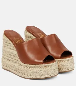 CHRISTIAN LOUBOUTIN Ariella Zeppa Espadrille Wedges - Brown