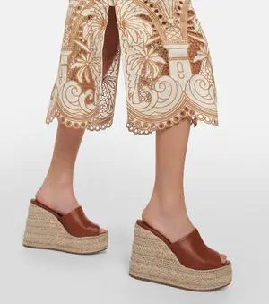 CHRISTIAN LOUBOUTIN Ariella Zeppa Espadrille Wedges - Brown