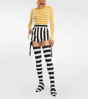 Dolce & Gabbana Portofino Striped Over-the-knee Boots