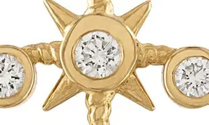 EDEN PRESLEY Orbit Stud Earrings - Yellow Gold/ Diamond