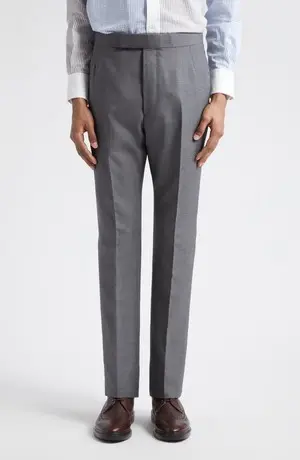 Thom Browne Classic Super 120s Wool Backstrap Trousers - Medium Grey