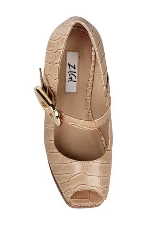 ZIGI Philipah Peep Toe Platform Wedge Sandal - Nude Croc