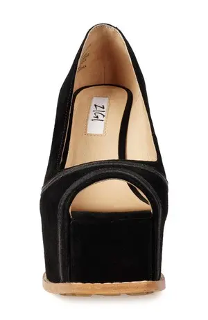 ZIGI Domenika Peep Toe Wedge Sandal - Blk Suede