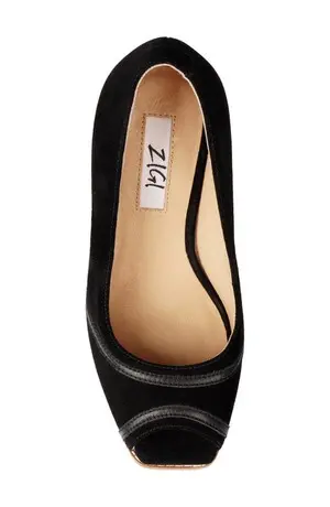 ZIGI Domenika Peep Toe Wedge Sandal - Blk Suede