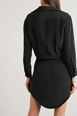 Brandon Maxwell The Vera Silk-crepe Mini Shirt Dress