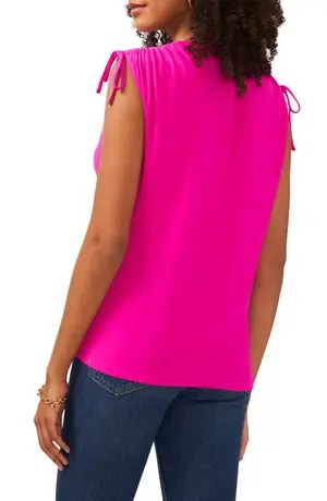 Vince Camuto Smocked Sleeveless Blouse