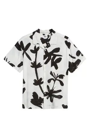 Obey Abstract Print Short Sleeve Button-up Shirt