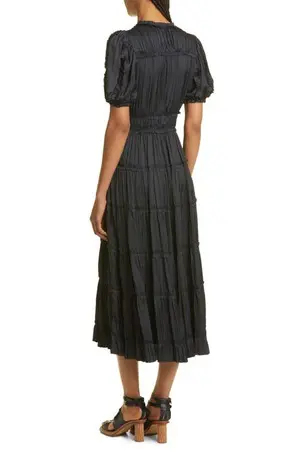 Ulla Johnson Olivia Pleated Tiered Dress