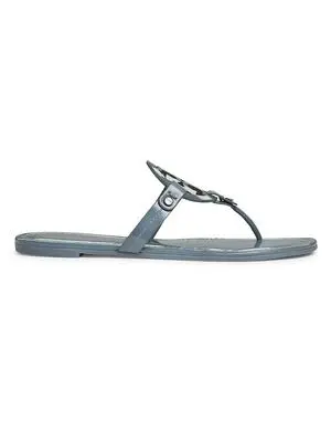 Tory Burch Women's Miller Patent Leather Thong Sandals - Navy  Rainwater