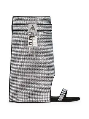 Givenchy Women's Shark Lock Sandals In Strass - Silvery  - Silvery