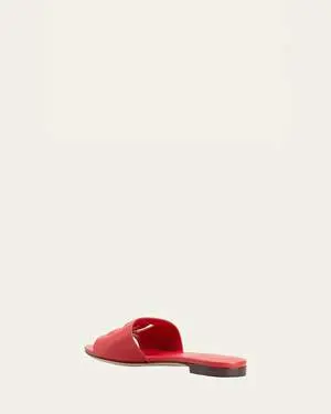 Dolce & Gabbana Cutout Dg Flat Slide Sandals - Rosa