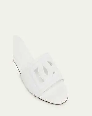 Dolce & Gabbana Cutout Dg Flat Slide Sandals - Rosa