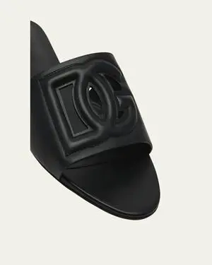 Dolce & Gabbana Cutout Dg Flat Slide Sandals - Rosa
