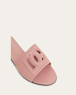 Dolce & Gabbana Cutout Dg Flat Slide Sandals - Rosa